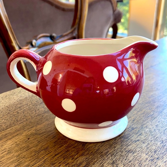 Disney | Dining | Disney Parks Dark Red Dotted Creamer So Cute | Poshmark